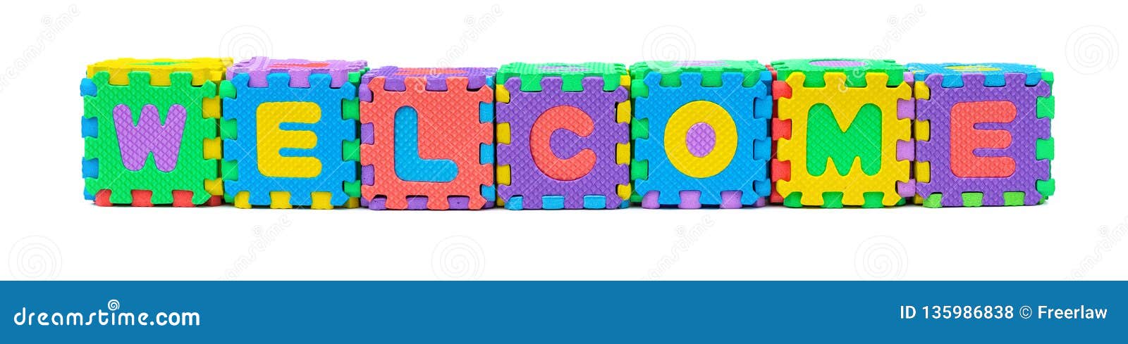 WELCOME Shaped by Alphabet Jigsaw Puzzle Stock Photo - Image of jigsaw ...