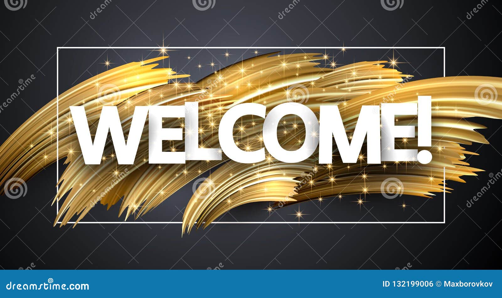 Welcome Golden With Confetti Burst Isolated Vector Illustration ... Welcome Golden With Confetti Burst Isolated Vector Illustration ...