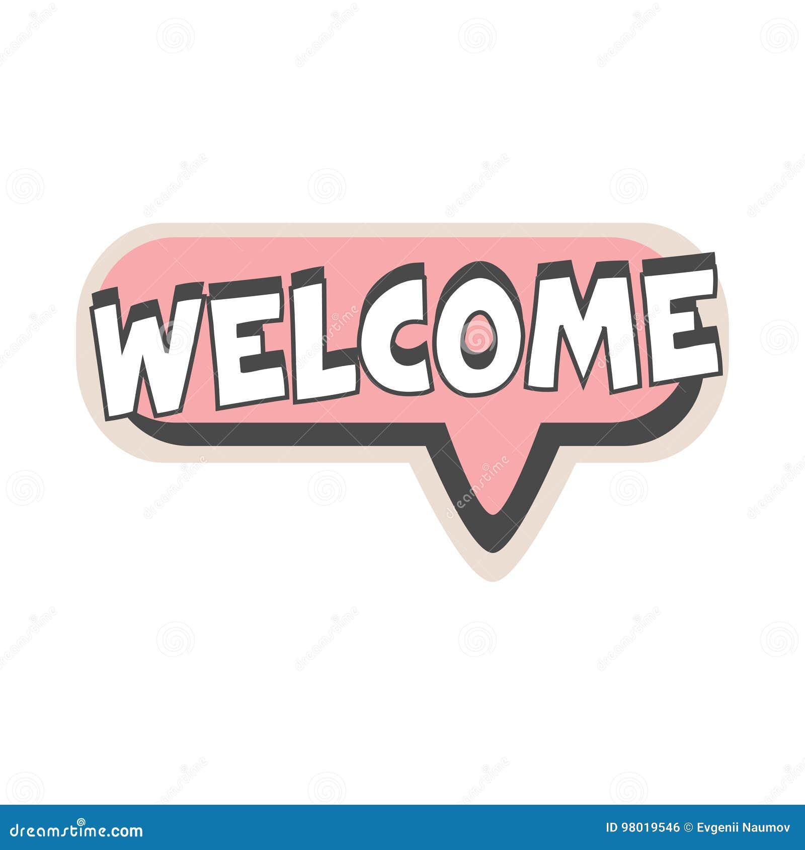 Welcome Short Phrase, Speech Bubble in Retro Style Vector Illustration ...