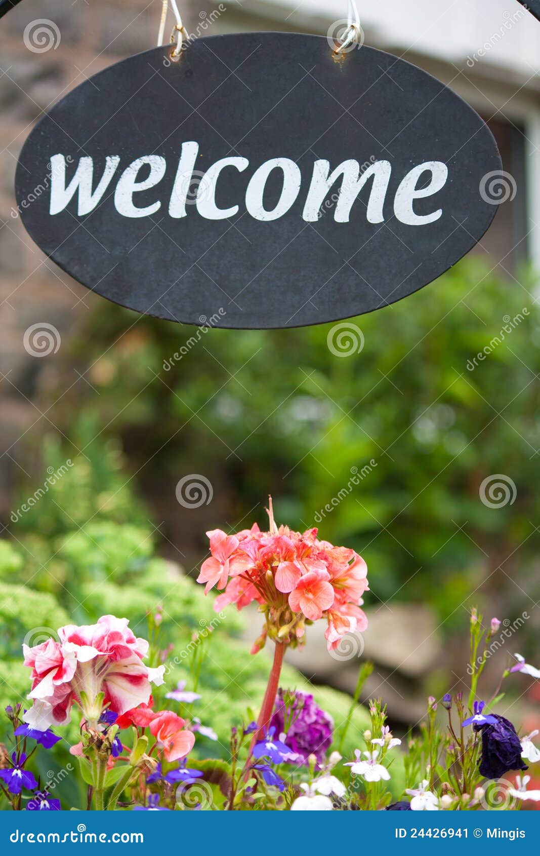 Welcome Sign - Bed & Breakfast Stock Image - Image of hanging, space ...