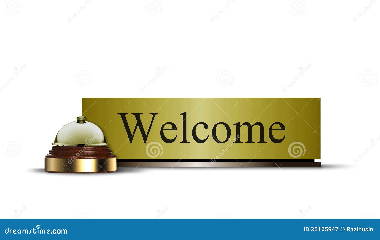 Welcome Sign and Call Bell stock illustration. Illustration of register ...