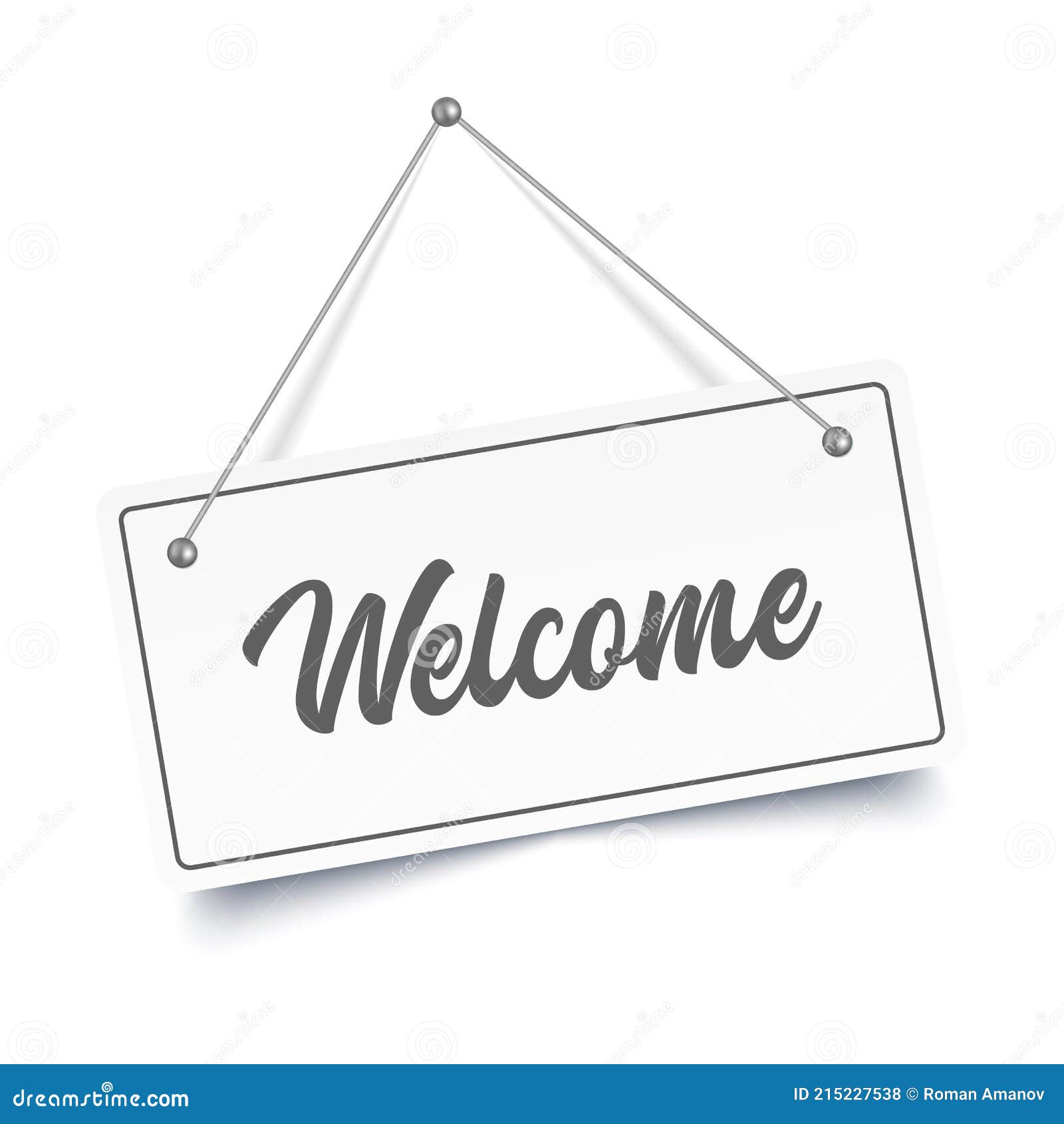 Welcome sign isolated stock vector. Illustration of message - 215227538