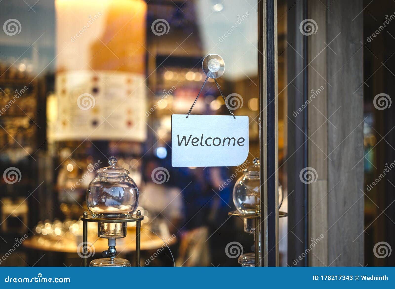 Welcome Sign Outside a Restaurant, Store, Office or Other Stock Image ...