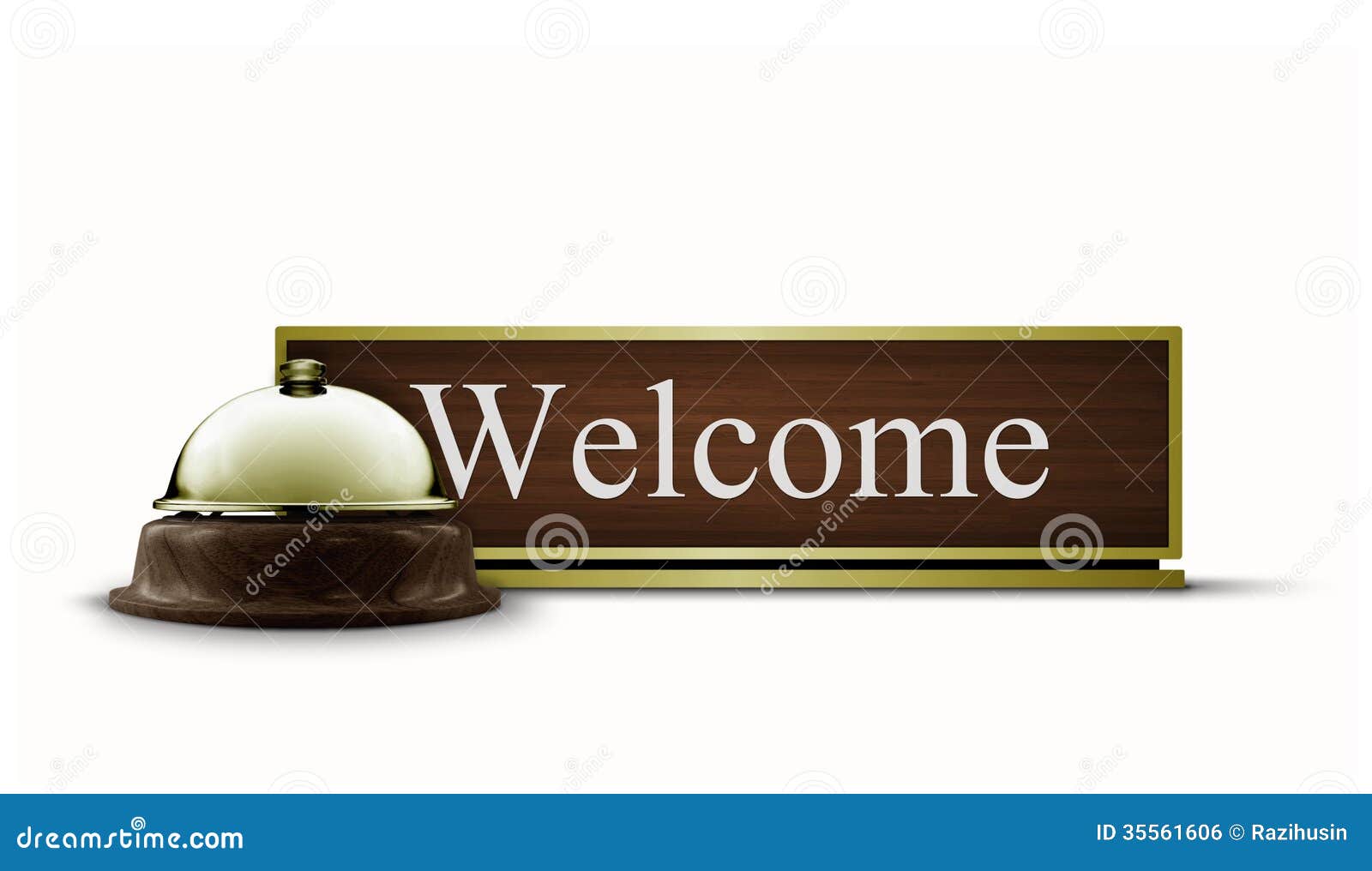 Welcome Sign and Service Bell Stock Photo - Image of tourism, symbol ...