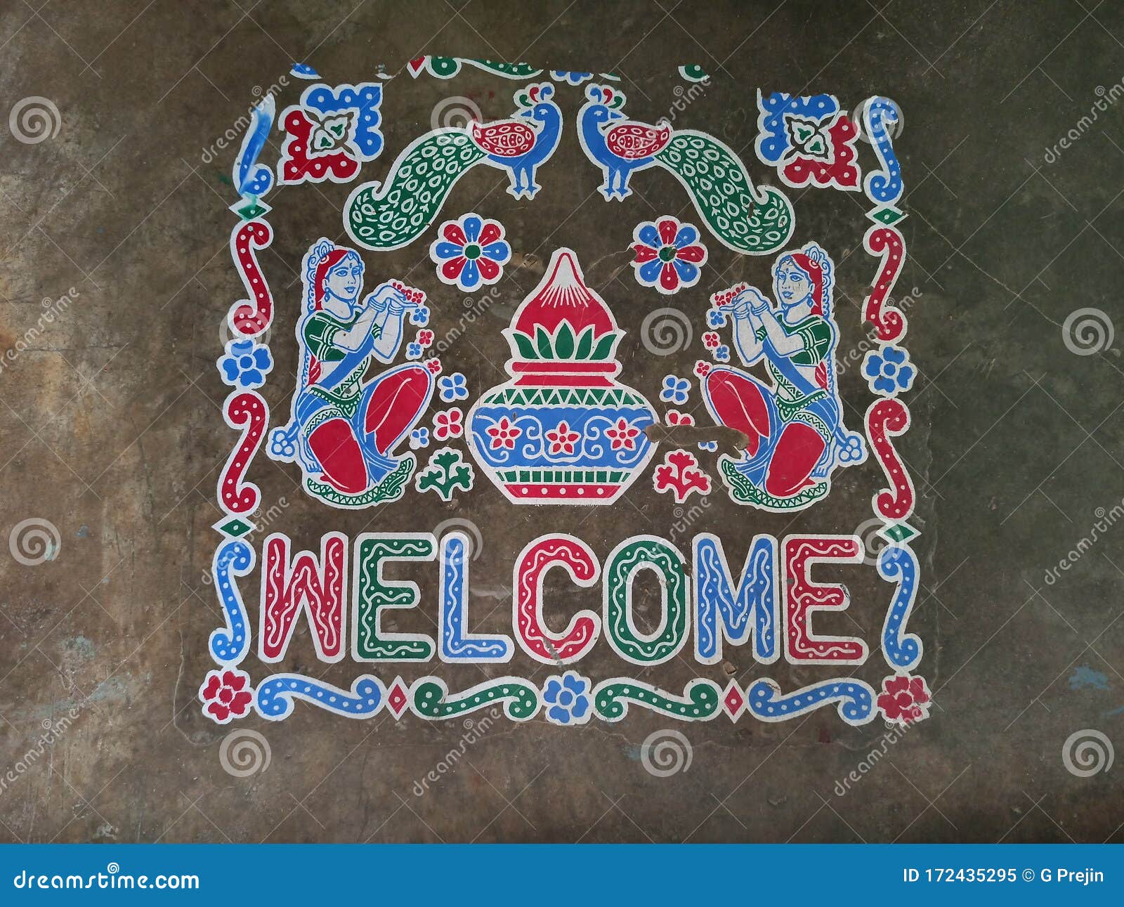 Welcome Sign Used in Indian Houses Stock Image - Image of used, sign ...