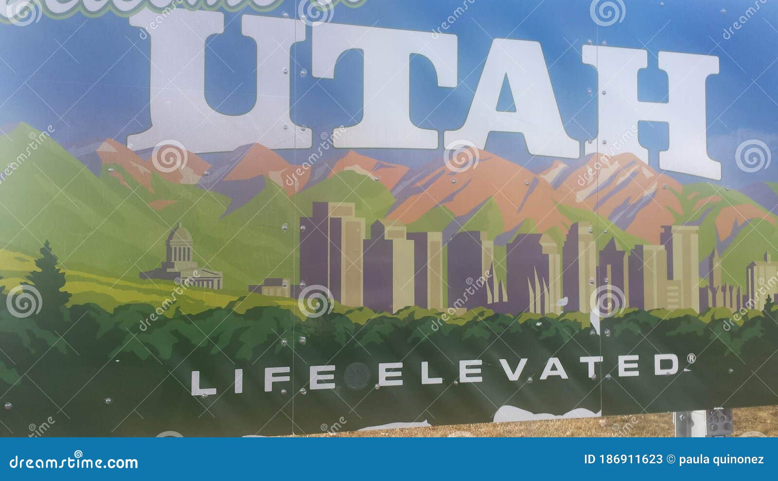 Welcome sign of Utah stock image. Image of text, utah - 186911623