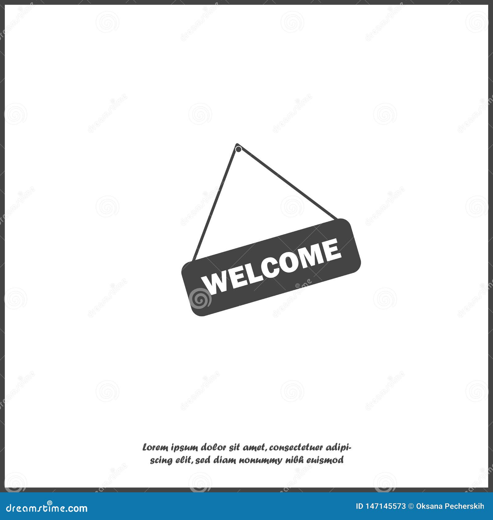 Welcome Sign Vector Icon on White Isolated Background Stock Vector ...