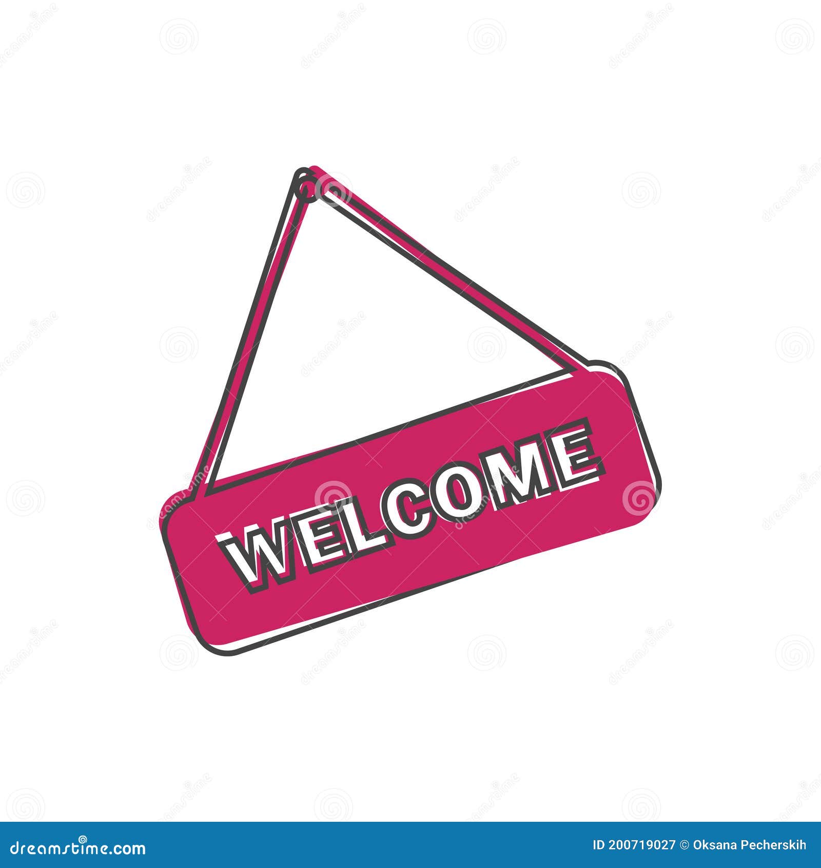 Welcome Sign Vector Icon on White Isolated Background Stock Vector ...