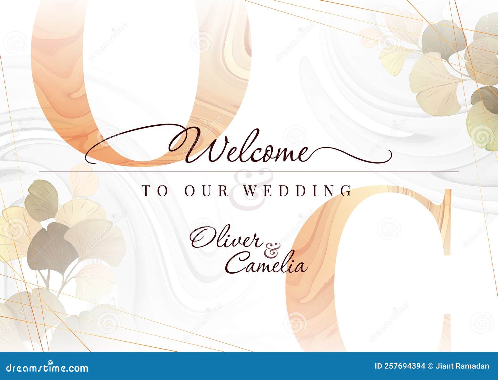 Welcome Sign for Wedding with Watercolor Floral Stock Vector ...