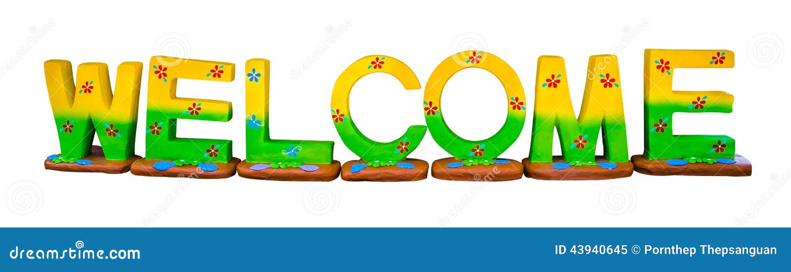 Welcome Sign stock image. Image of green, texture, communication - 43940645