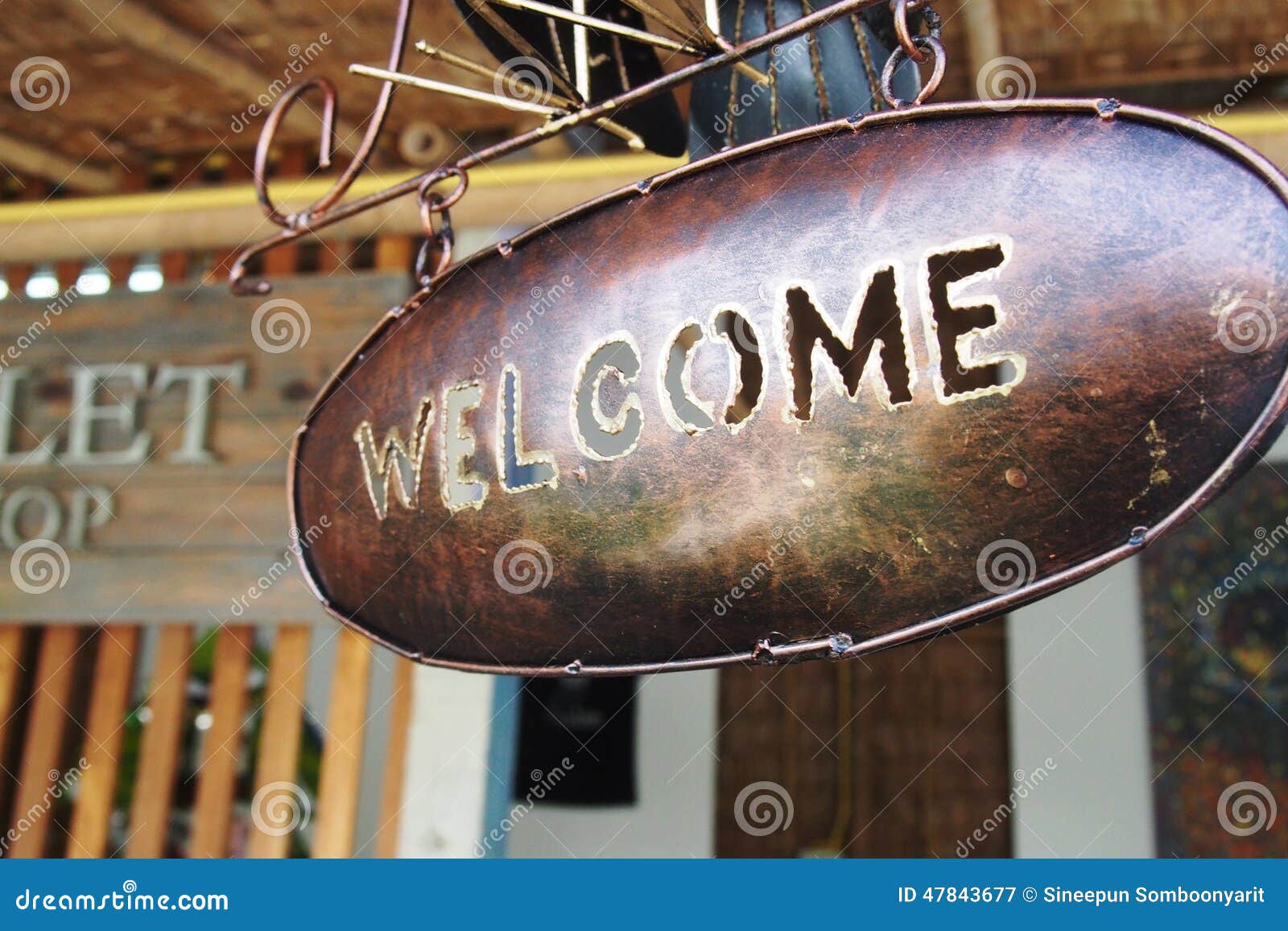 Welcome signage stock image. Image of decoration, rusty - 47843677