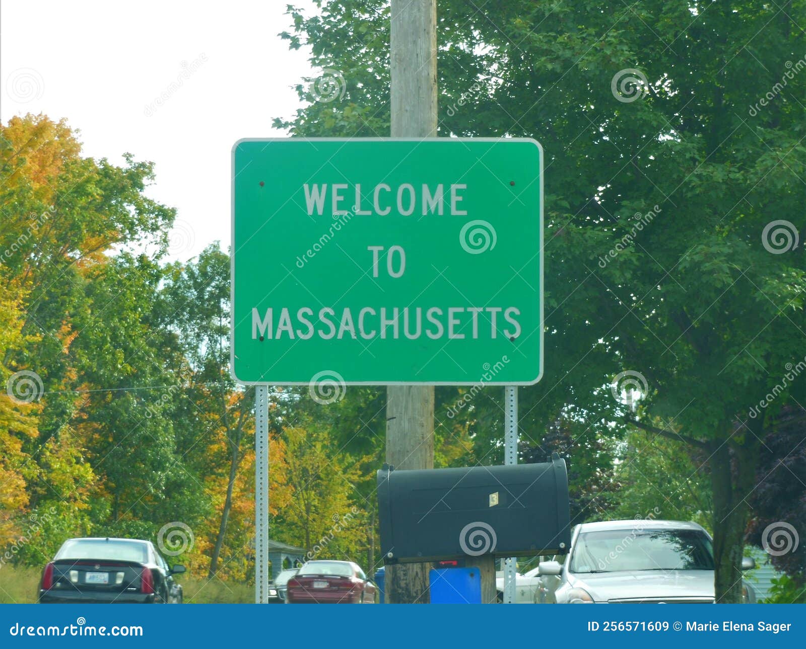Welcome Signage To Massachusetts Stock Image - Image of signage ...