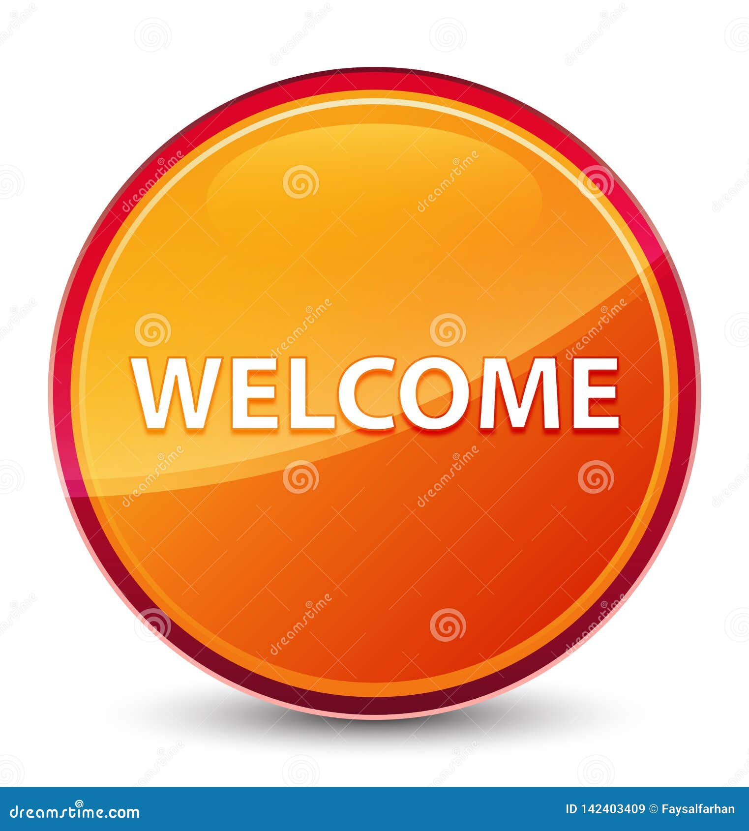Welcome Special Glassy Orange Round Button Stock Vector - Illustration ...