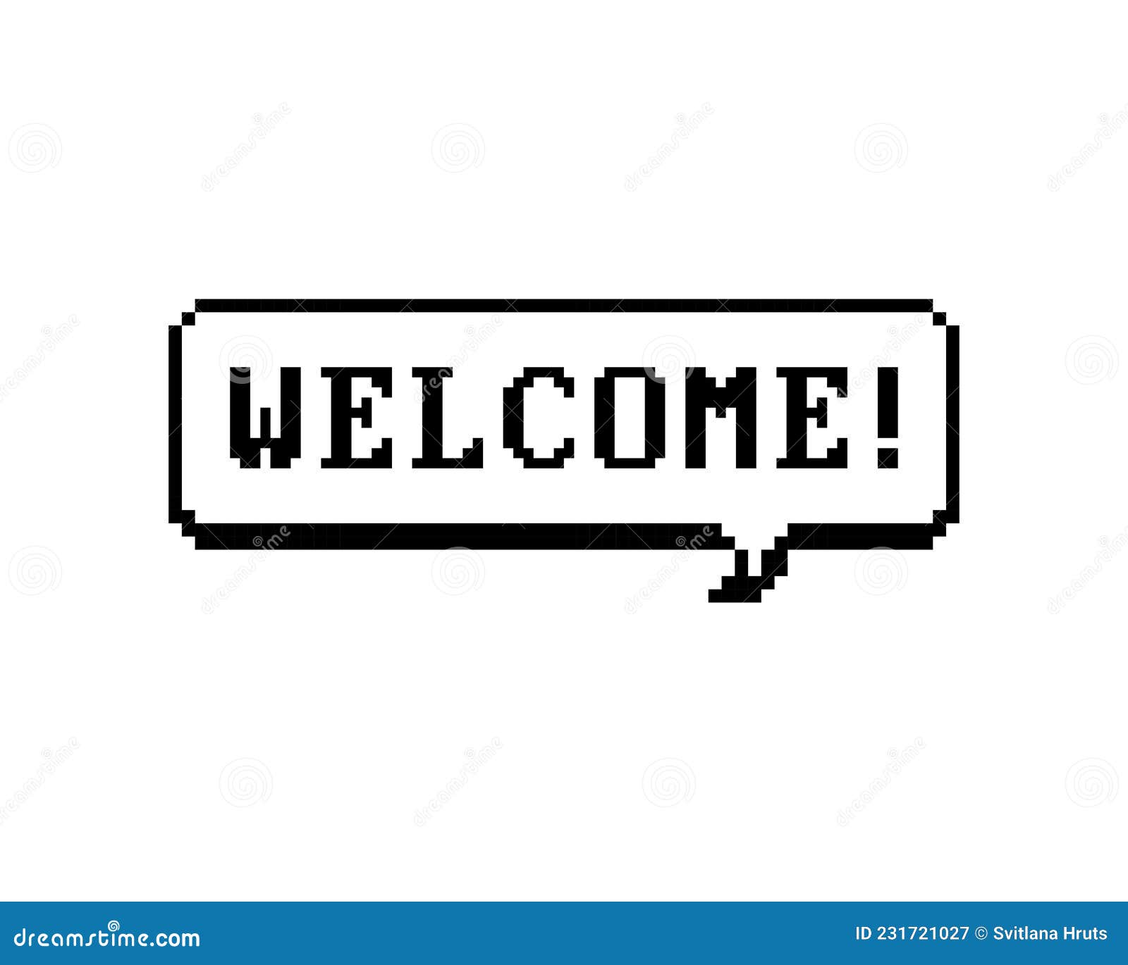 Welcome in Speech Bubble. Pixel Design. Vector Illustration. Stock ... Welcome in Speech Bubble. Pixel Design. Vector Illustration. Stock ...