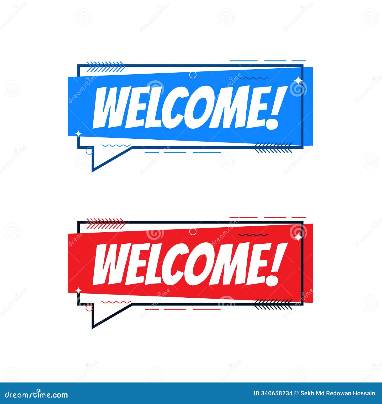 Welcome Speech Message Text. Welcome in Flat Vector Bubble Stock Vector ...