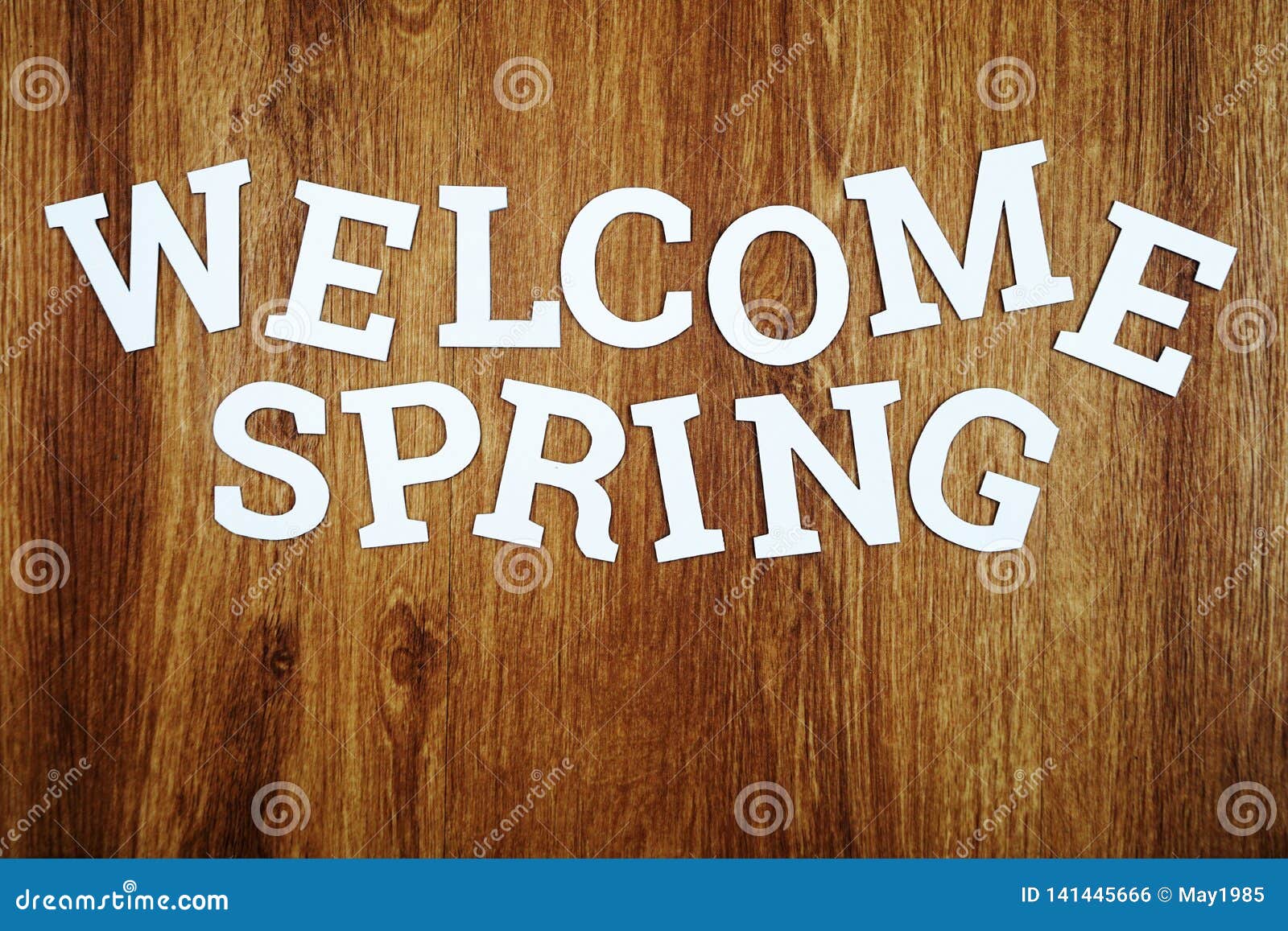 Welcome Spring Alphabet Letters on Wooden Background Stock Photo ...