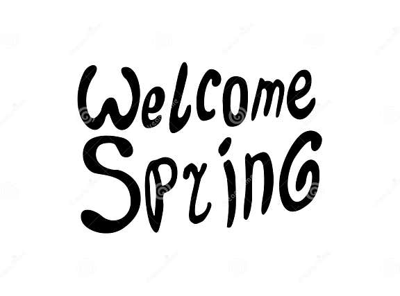 Welcome spring lettering stock vector. Illustration of type - 142117078
