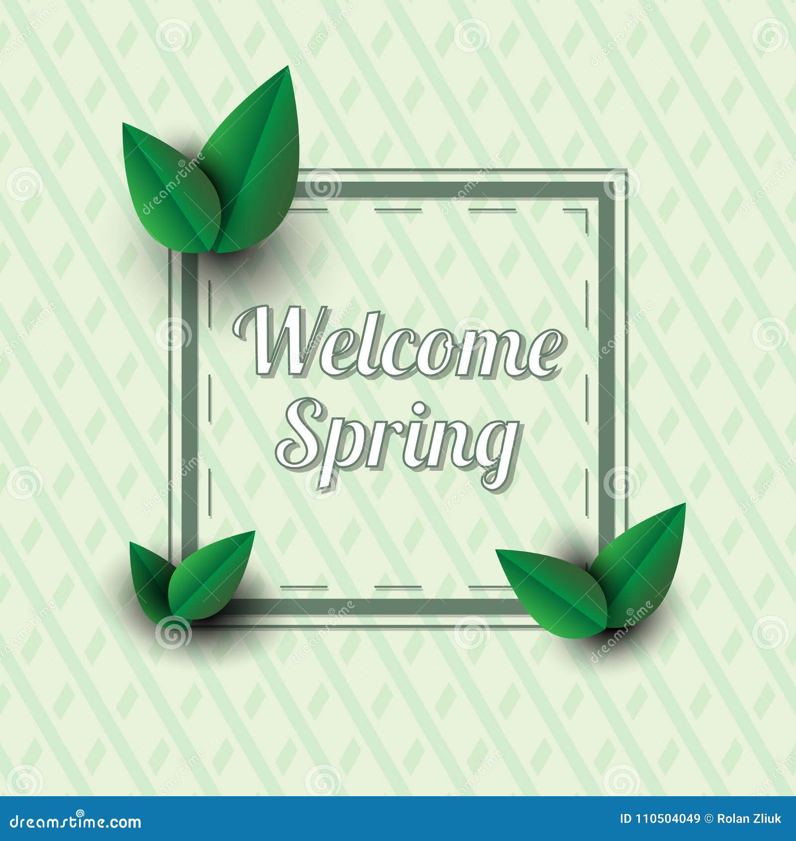 Welcome Spring .Text in a Frame with Decor Elements Stock Vector ...