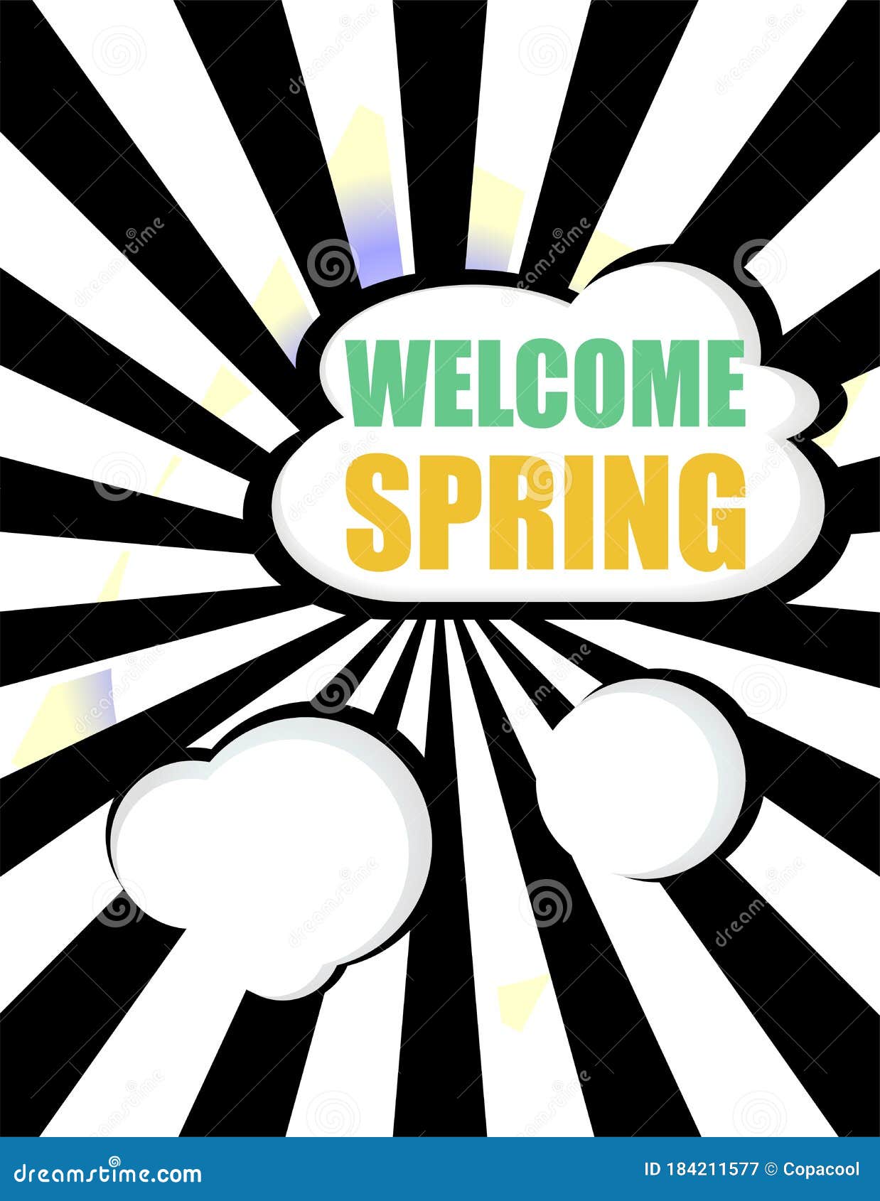Welcome Spring Words on Holiday Card Stock Illustration - Illustration ...