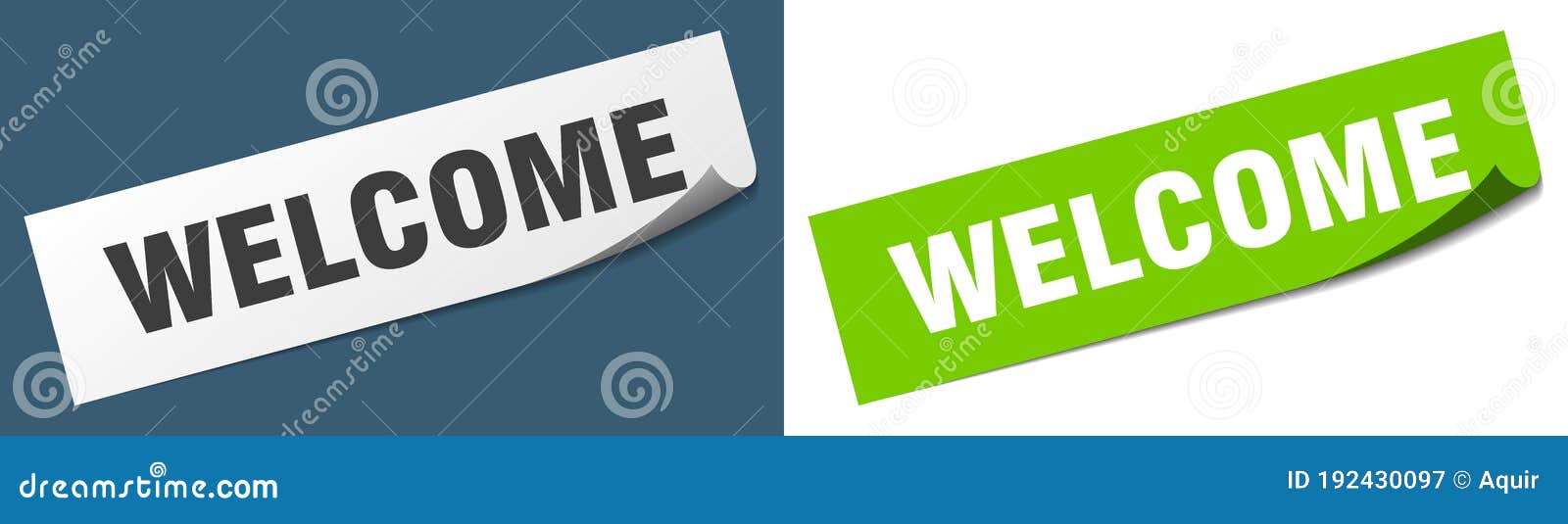 Welcome Sticker. Welcome Sign Set Stock Vector - Illustration of label ...