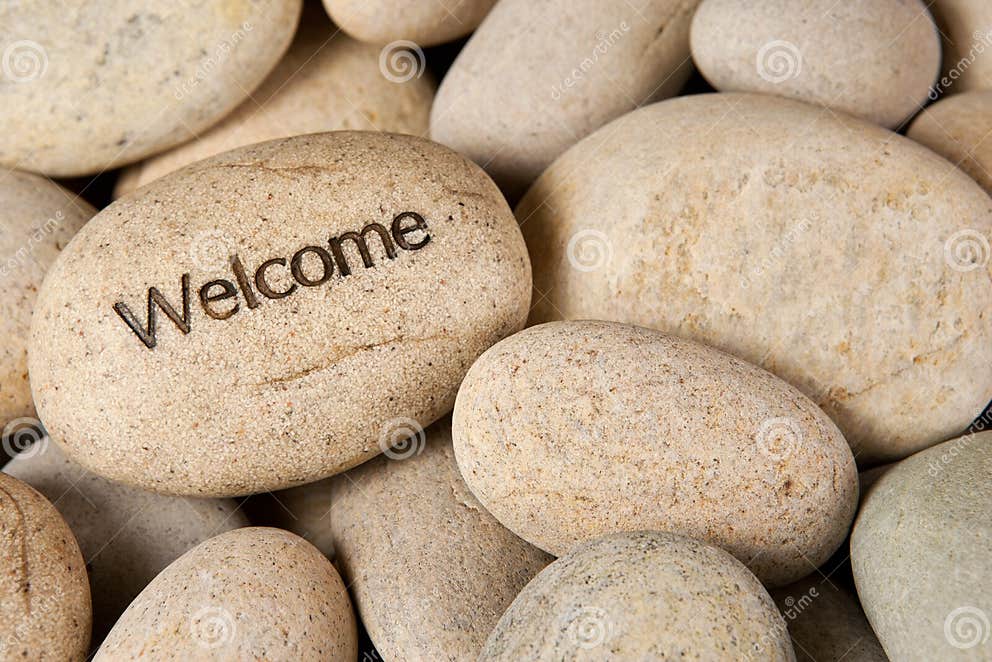 Welcome stone stock photo. Image of message, inspiration - 28252832