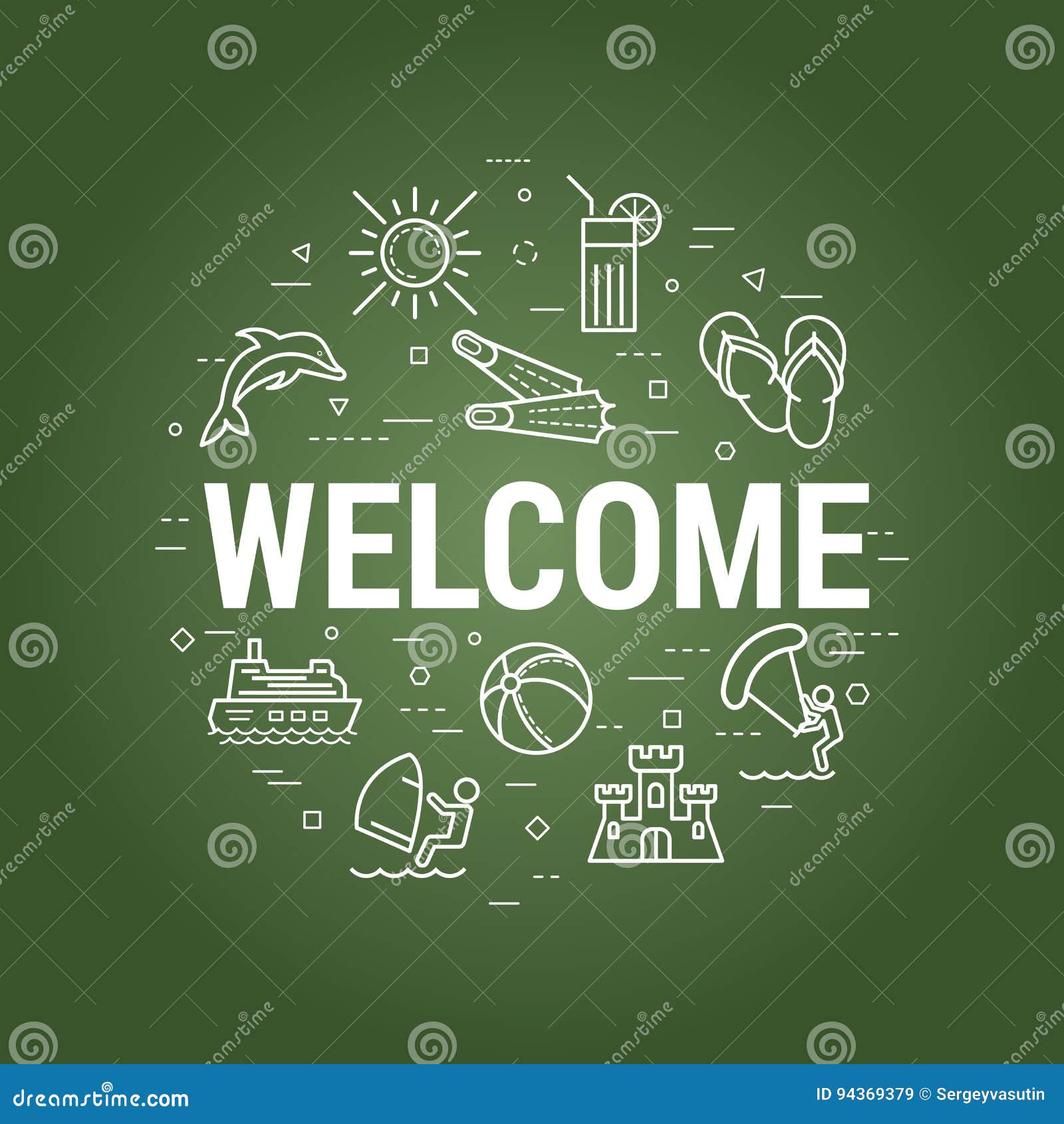 Welcome Summer Concept on Board Stock Vector - Illustration of card ... Welcome Summer Concept on Board Stock Vector - Illustration of card ...