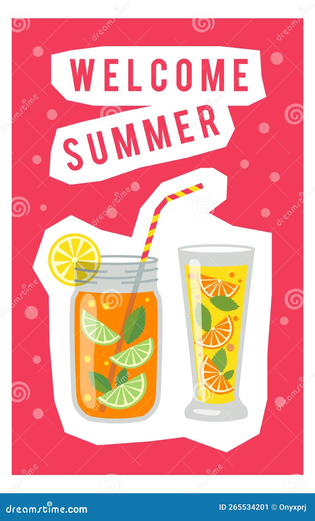 Welcome Summer Poster. Vertical Bright Banner Template Stock Vector ...