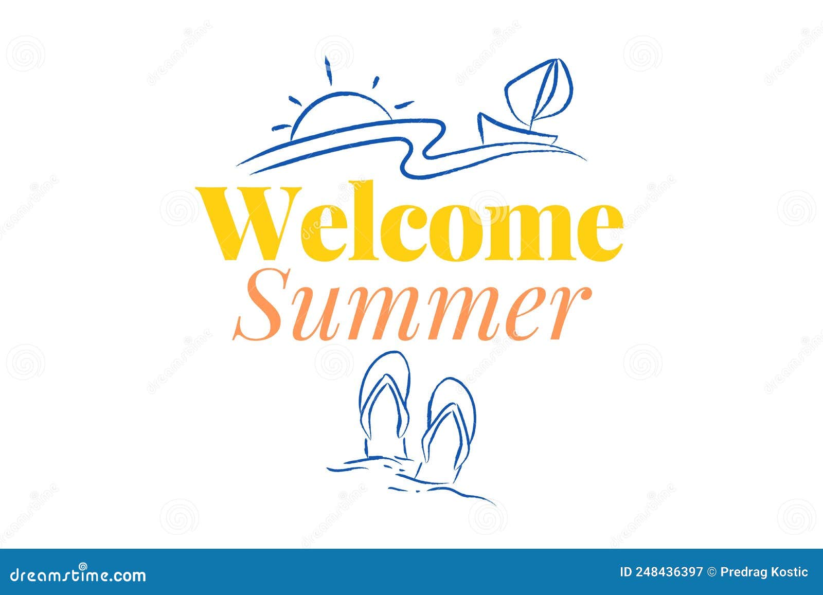 Welcome summer stock illustration. Illustration of summer - 248436397