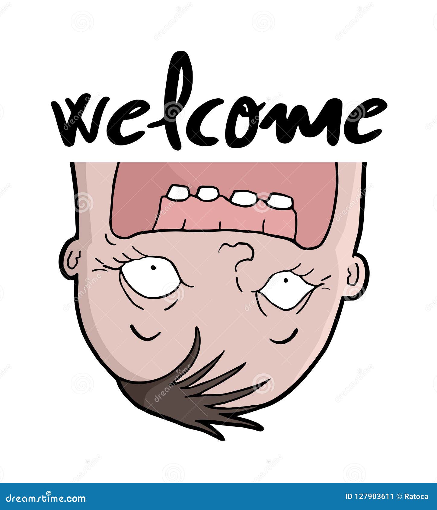 Welcome symbol message stock vector. Illustration of head - 127903611