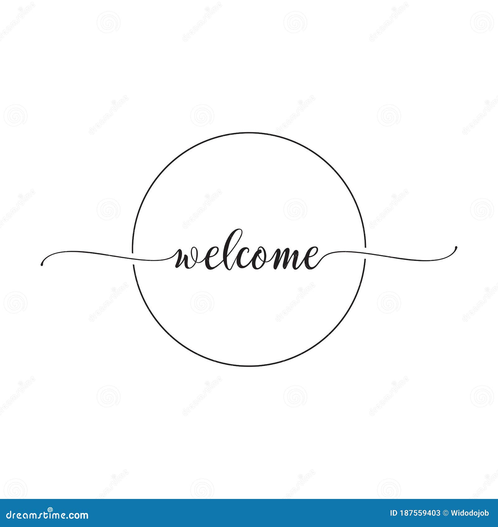 Welcome Text on Circle Line Stock Vector - Illustration of happy ...