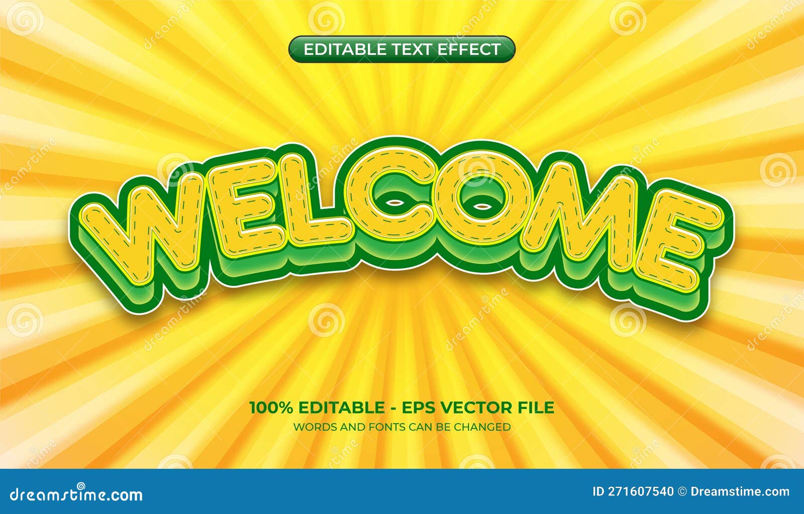 Welcome Text Effect with Cheerful Color. Editable 3d Bold Sticker Text ...