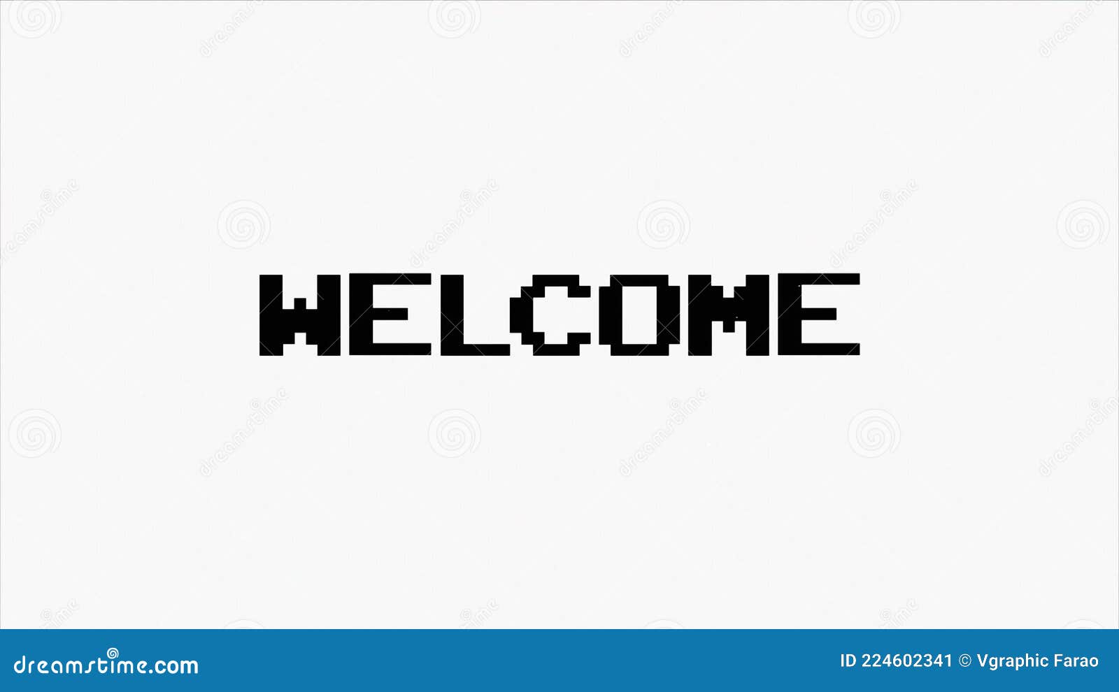 Welcome Text with Glitch Screen Effects on a Black Background. Stock ...