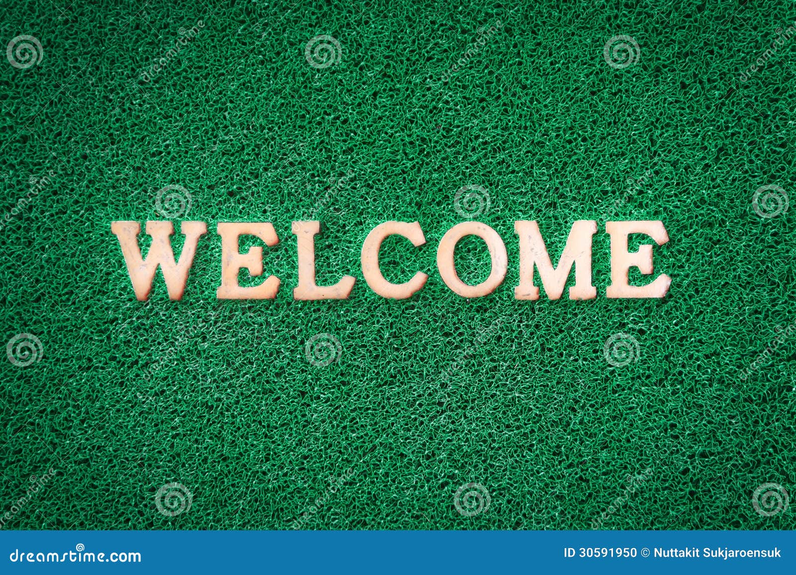 Welcome Text on Green stock photo. Image of entrance - 30591950