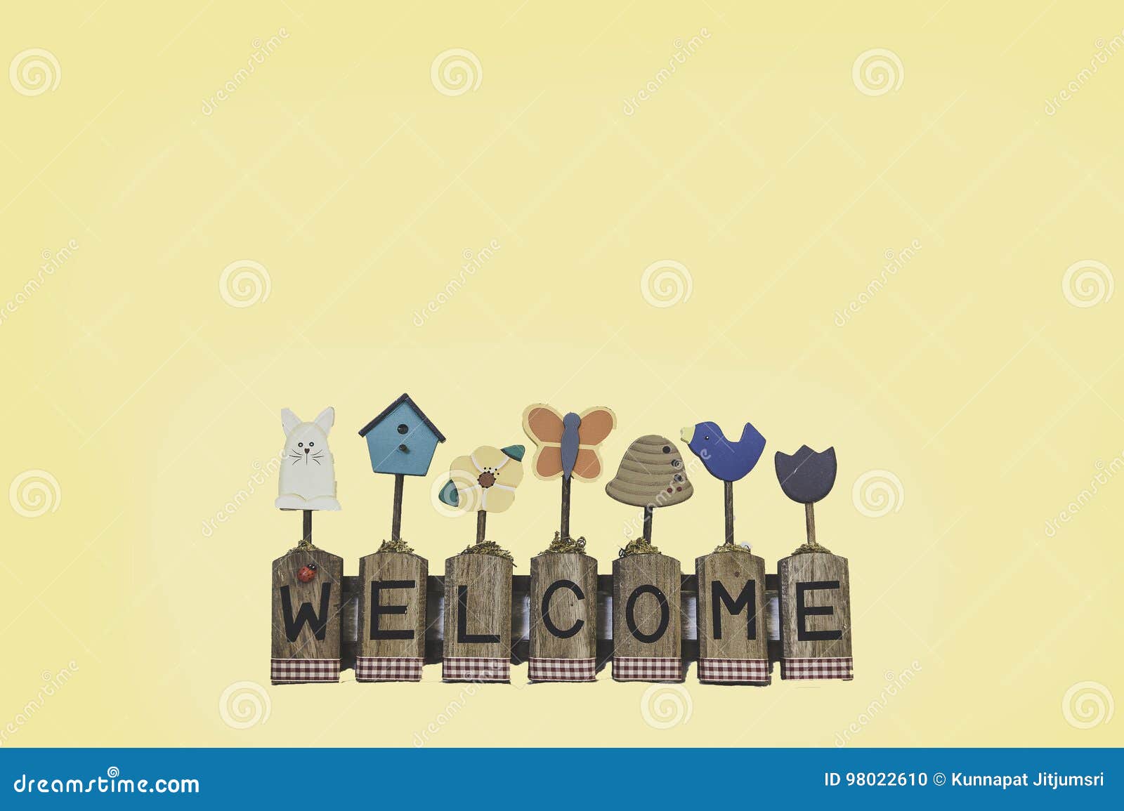 Welcome Text Label on Yellow Background Banner Information Stock Photo ...