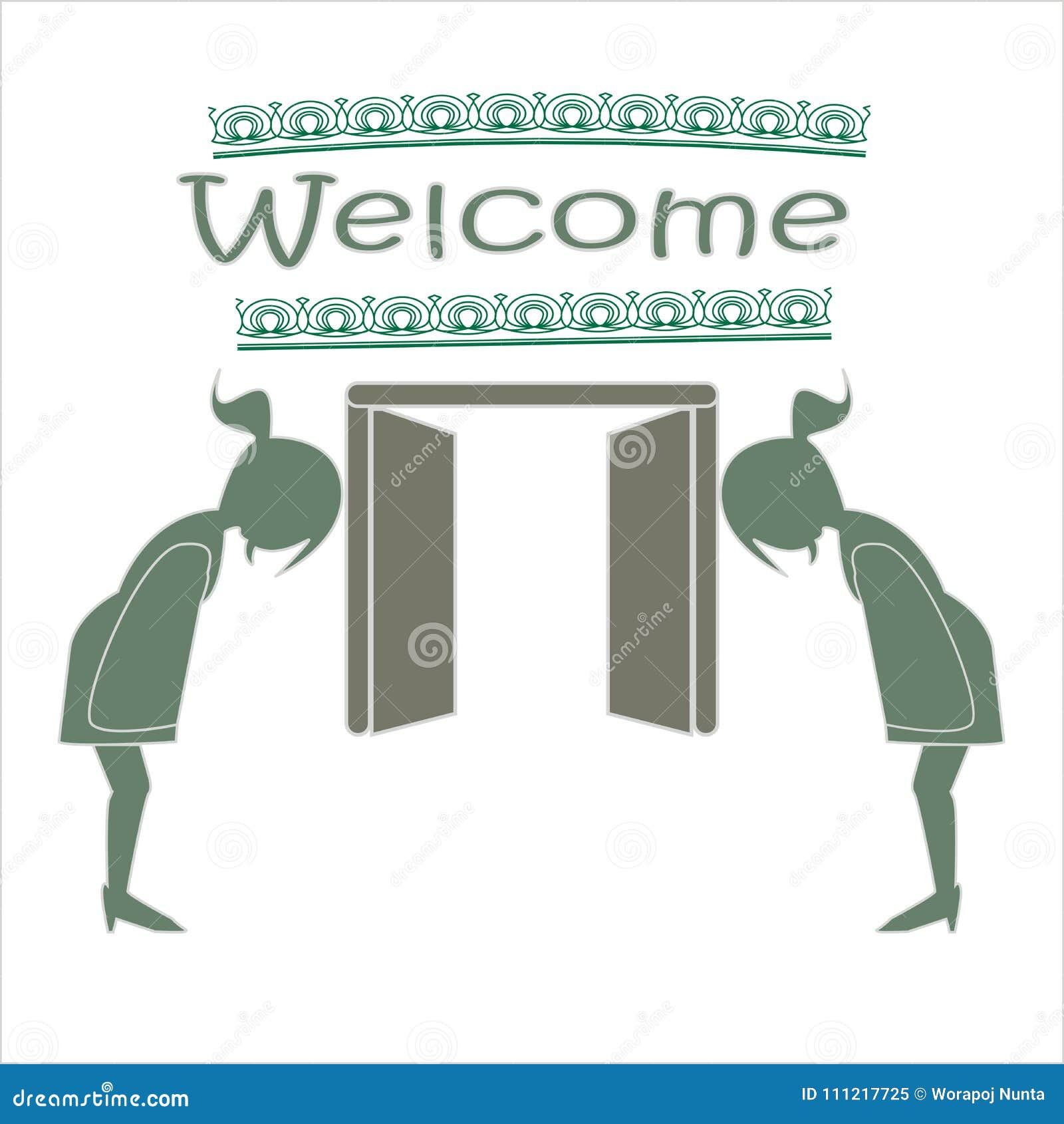 Welcome Text with Ladies Bow Vector Illustration Stock Illustration ...