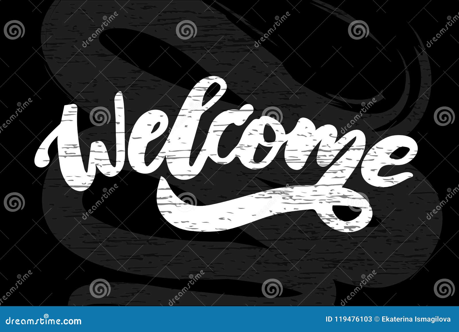 Welcome Text Lettering Calligraphy Phrase Black Chalkboard Stock Vector ...