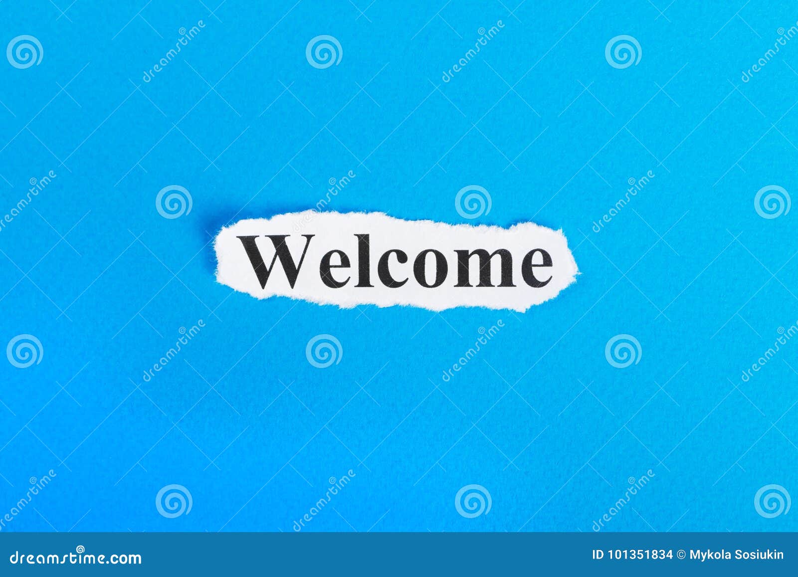 WELCOME Text on Paper. Word WELCOME on Torn Paper Stock Photo - Image ...