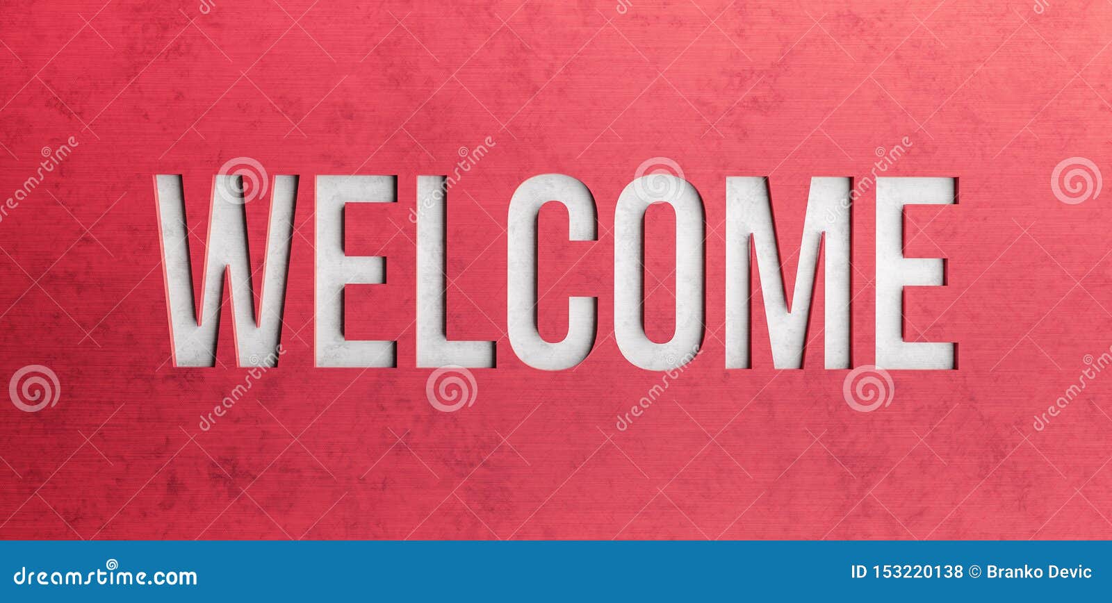Welcome Text on Red Concrete Background 3d Illustration Stock ...