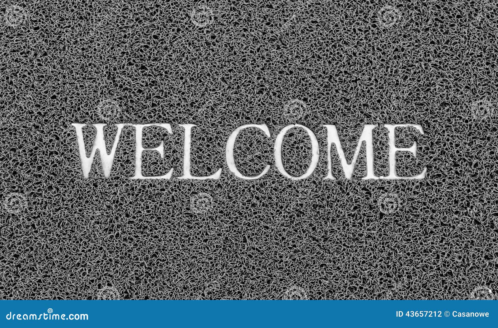 Welcome Title on the Gray Plastic Doormat for Texture Background Stock ...