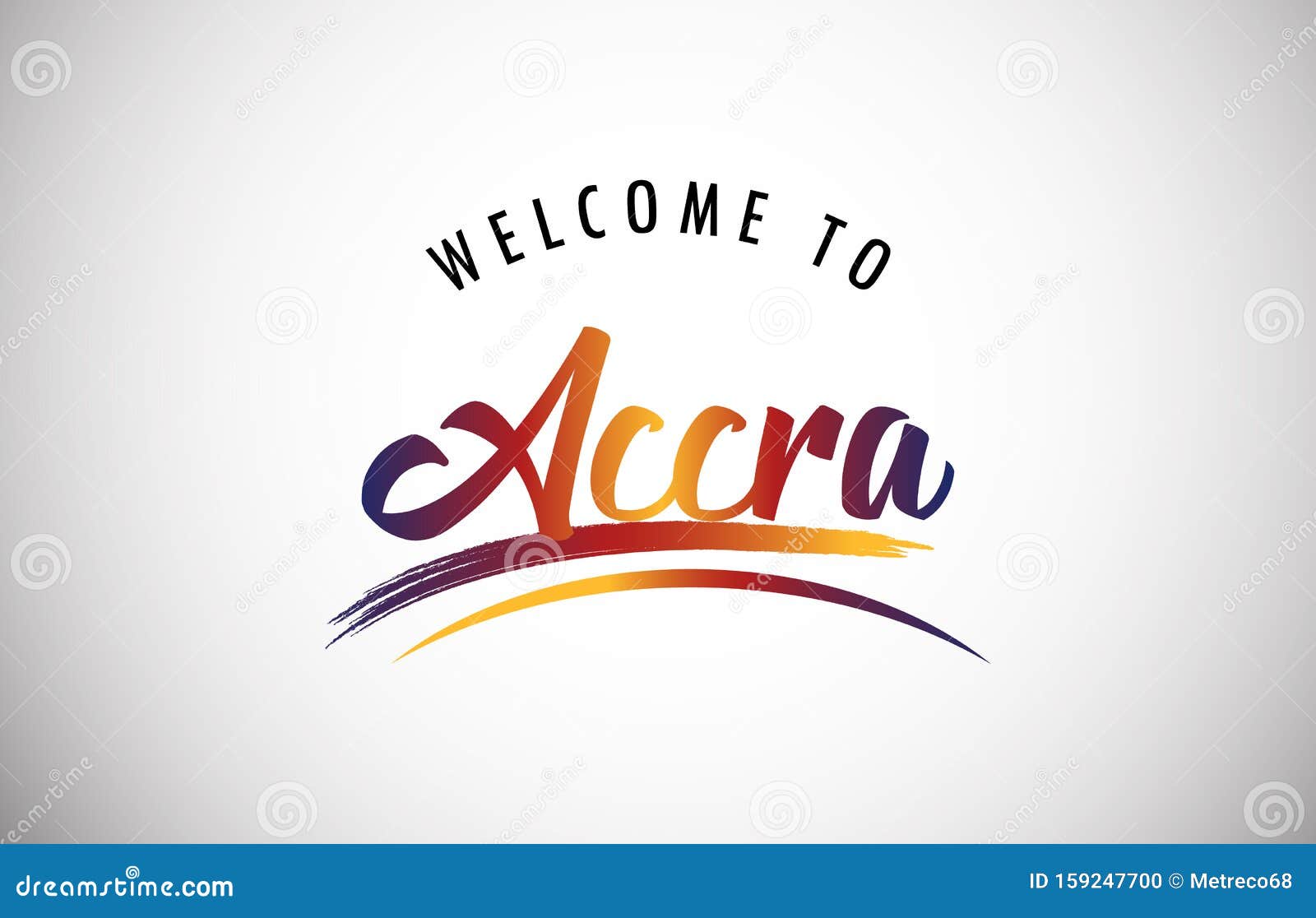 Welcome to Accra stock vector. Illustration of colored - 159247700
