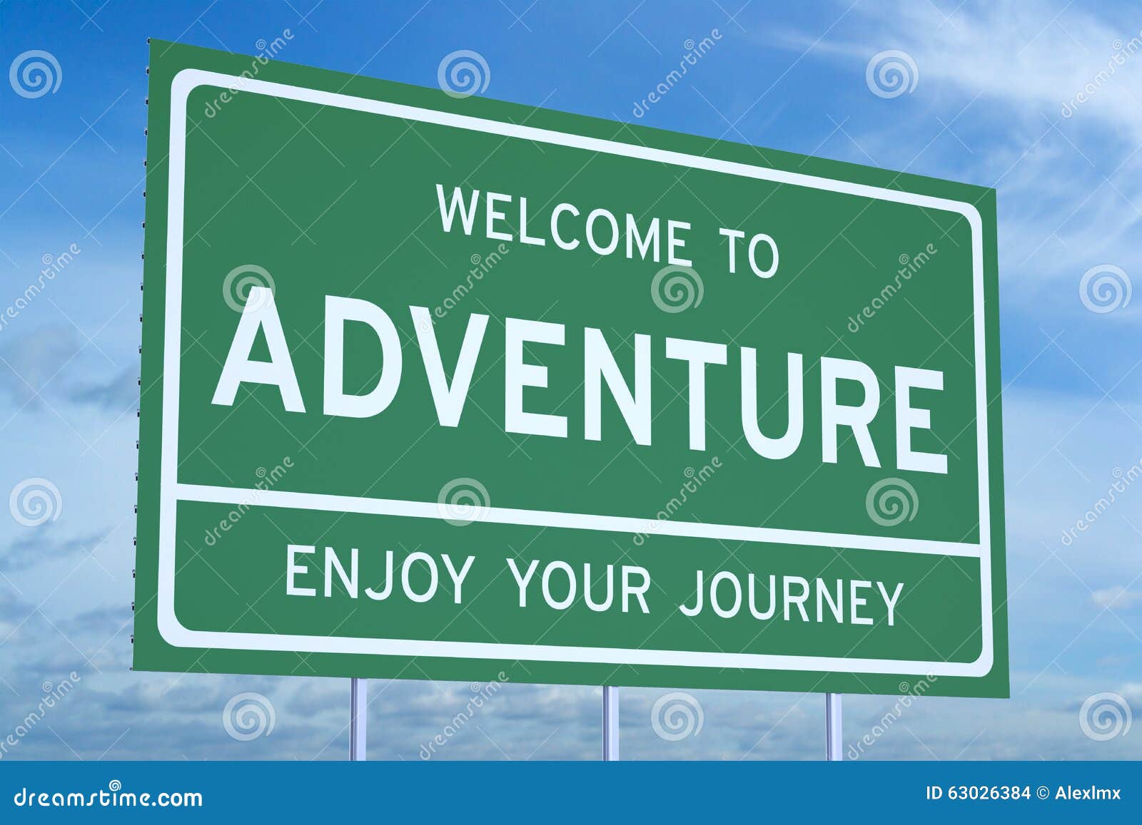 Welcome To Adventure Concept Stock Illustration - Illustration of road ...