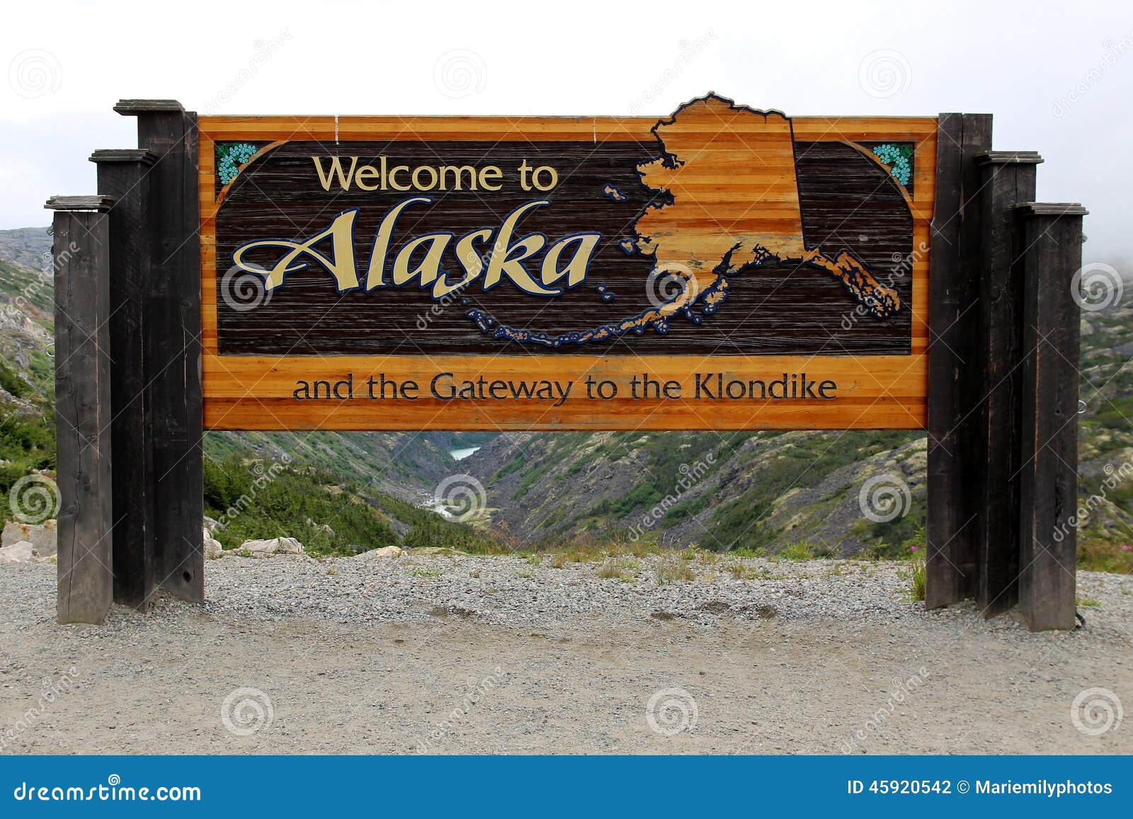 Welcome to Alaska sign stock photo. Image of road, roadway - 45920542