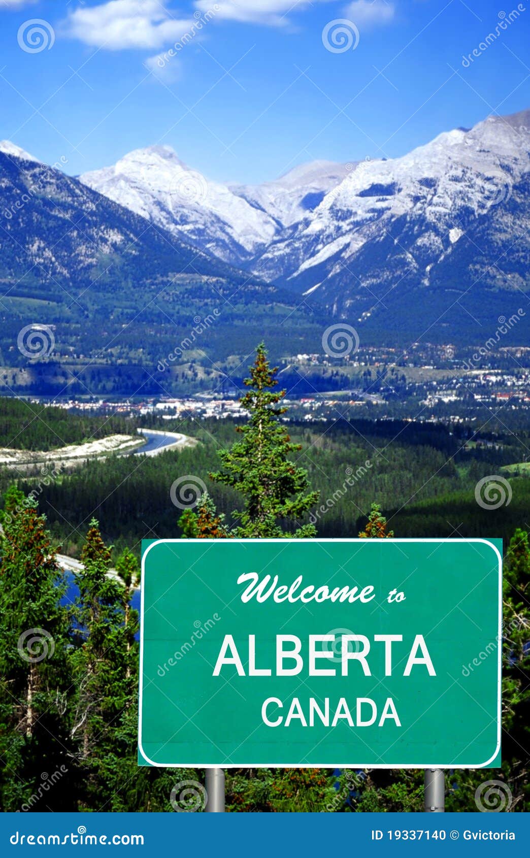 Welcome to Alberta sign stock photo. Image of mountains - 19337140