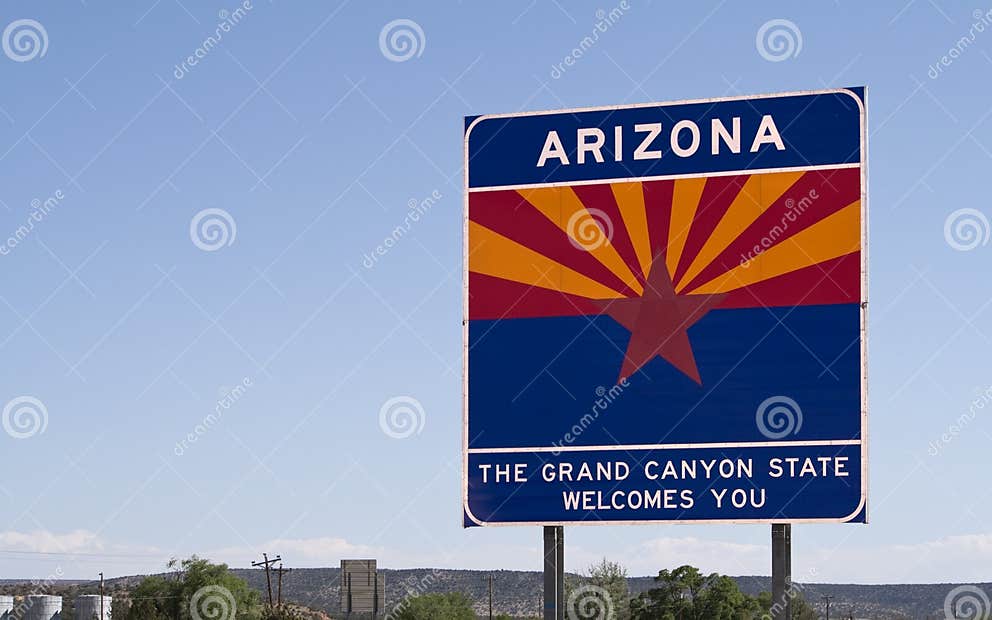 Welcome to Arizona stock photo. Image of state, flagstaff - 9599878