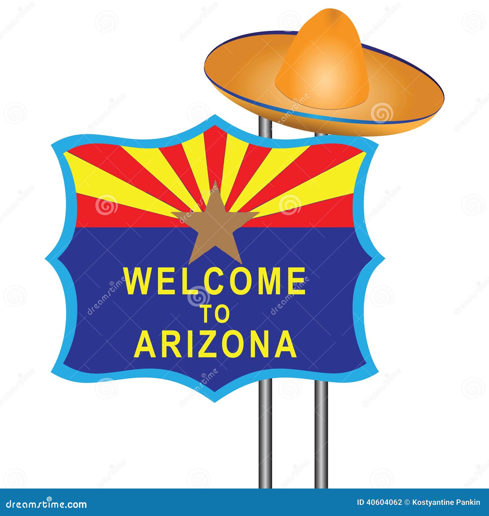 Welcome to Arizona stock illustration. Illustration of road - 40604062