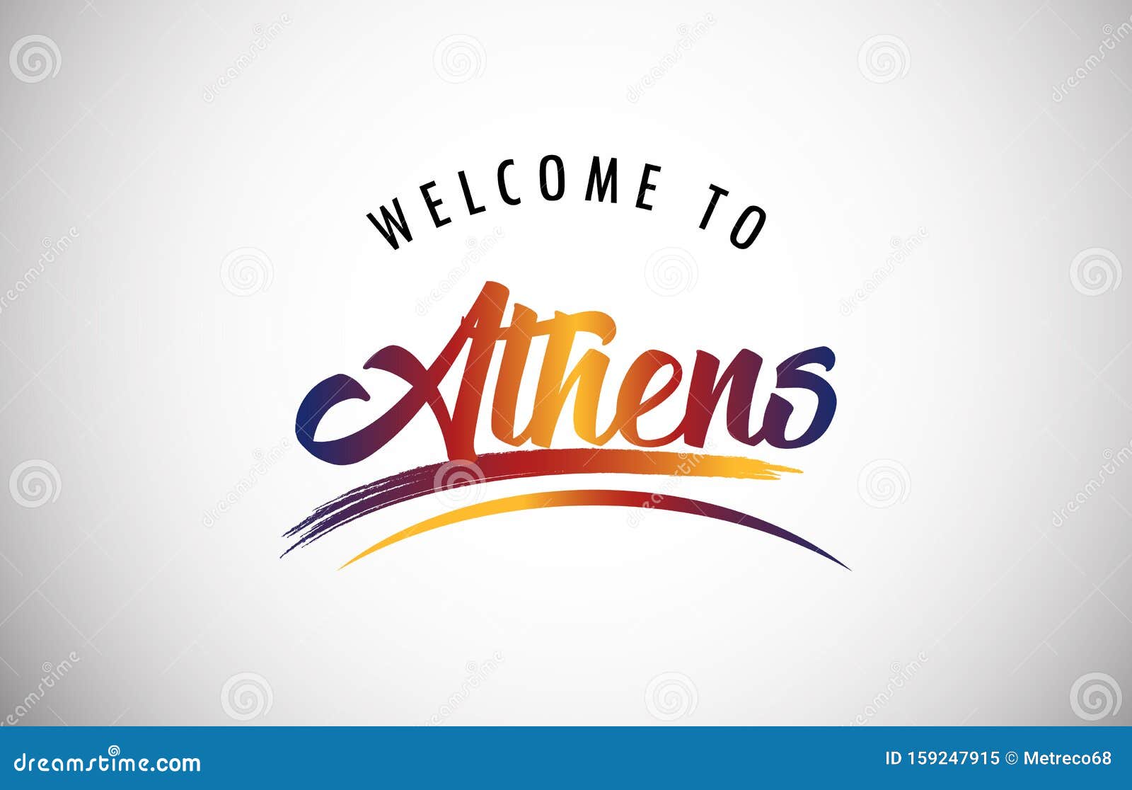 Welcome to Athens stock vector. Illustration of graphic - 159247915