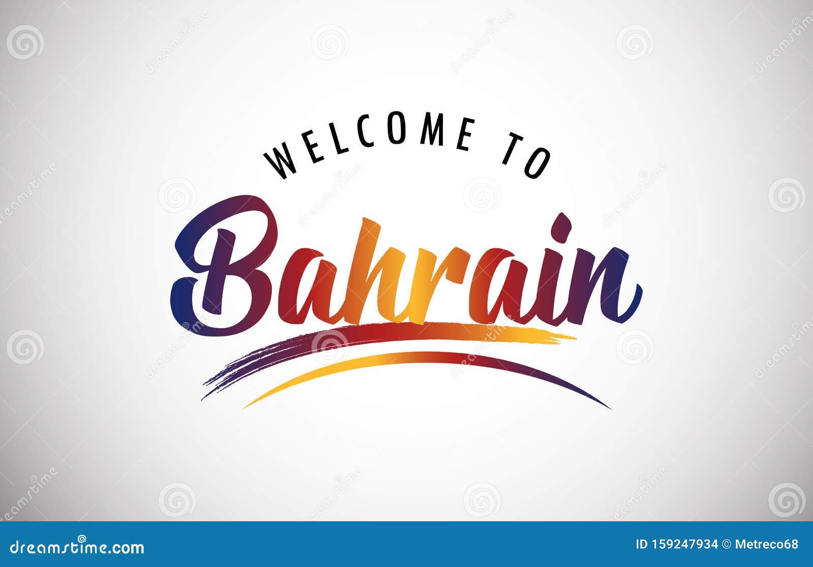 Welcome to Bahrain stock vector. Illustration of elegant - 159247934