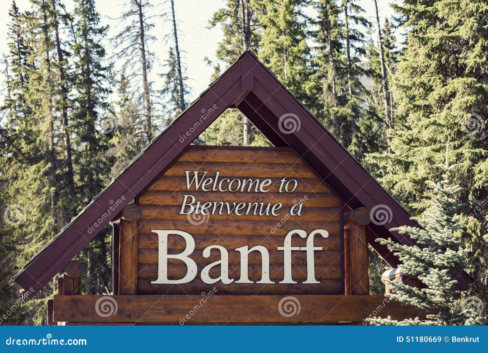 Welcome To Banff National Park Stock Image - Image of alberta, tree ...