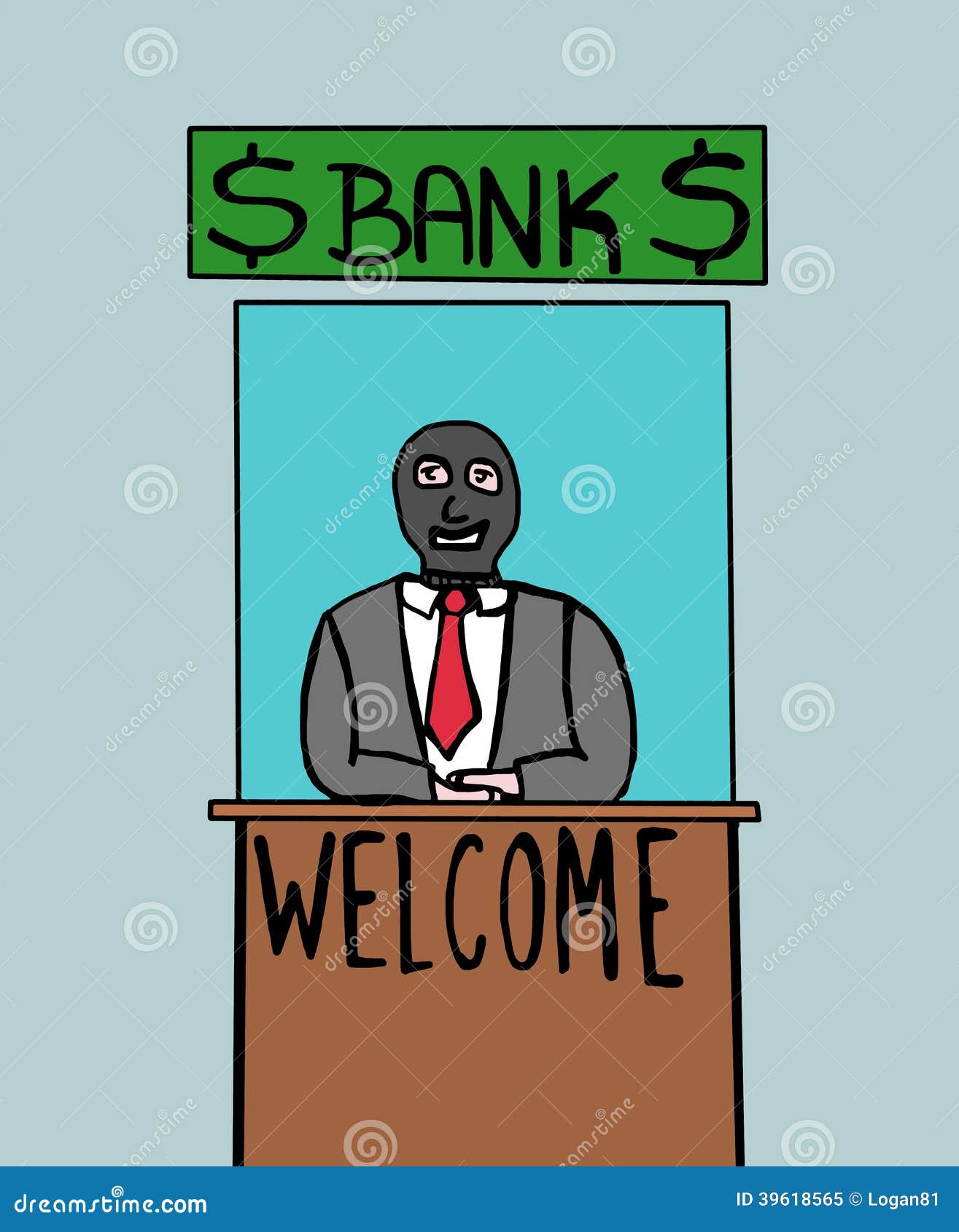 Welcome to the bank stock illustration. Illustration of dishonest ...