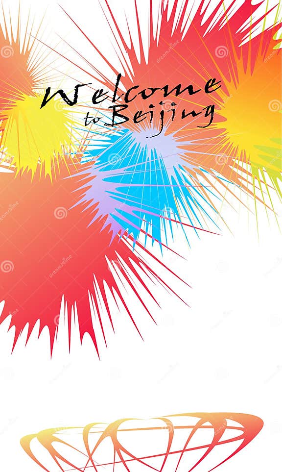 Welcome to Beijing stock vector. Illustration of colorful - 6019587